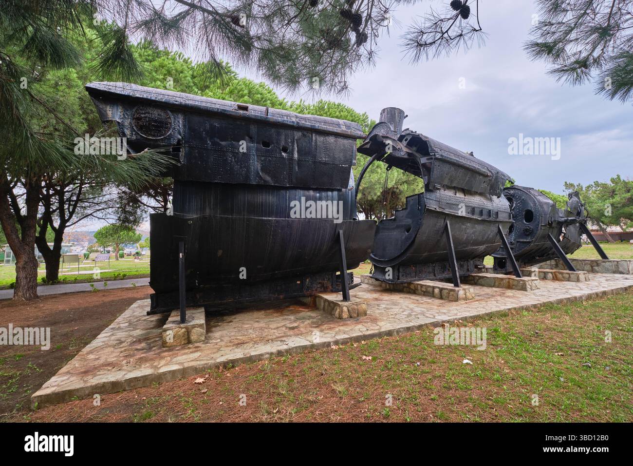 The wreckage of the German submarine, UB 46. It sank during WWI, The Great War at Gallipoli. At ...