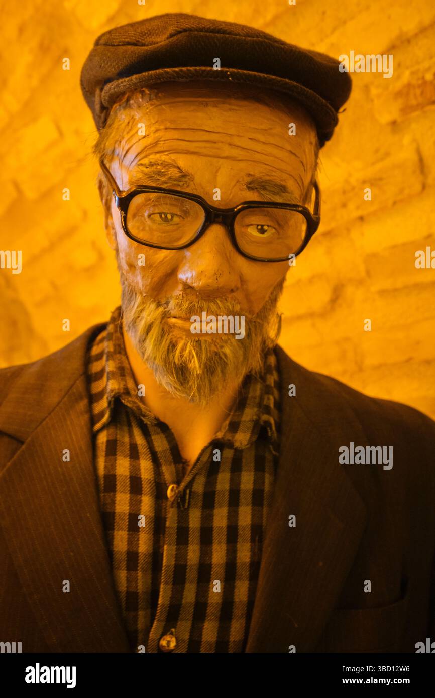 A diorama, figure, recreation of a typical civilian, citizen during WWI ...