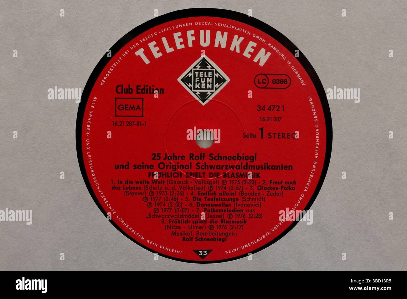 Vintage Record Label, Rudold Schneebiegl, Telefunken, The history of ...
