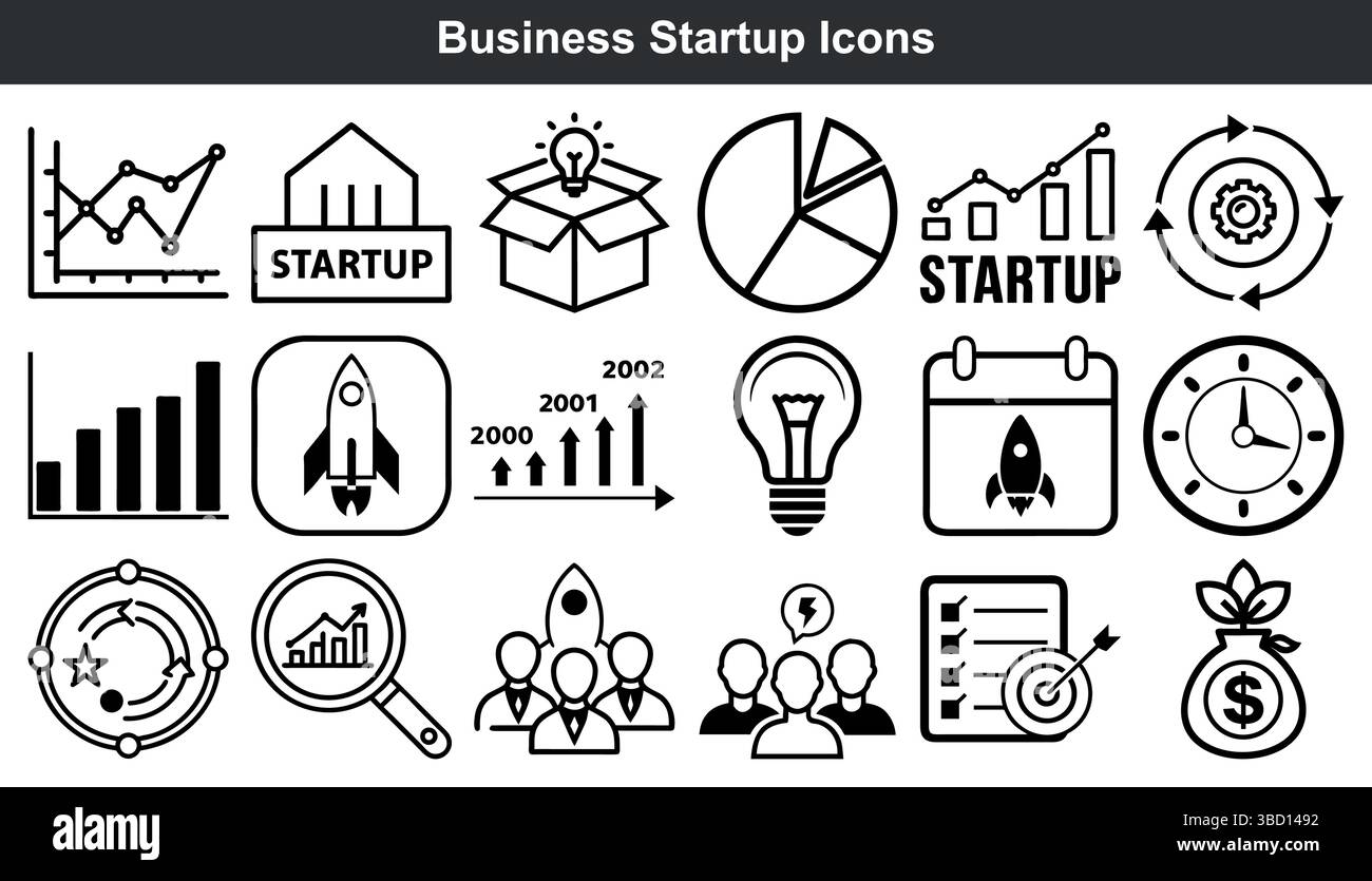 Business Startup and Growth Solid Icons Stock Vector Image & Art - Alamy