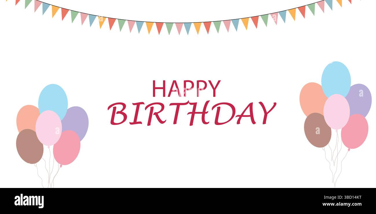 Colorful Happy Birthday Banners with Balloons, Gifts, and Cakes – Celebration Graphics Stock ...