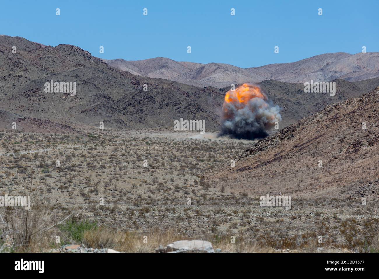 A controlled detonation explodes during an Explosive Ordnance Disposal ...