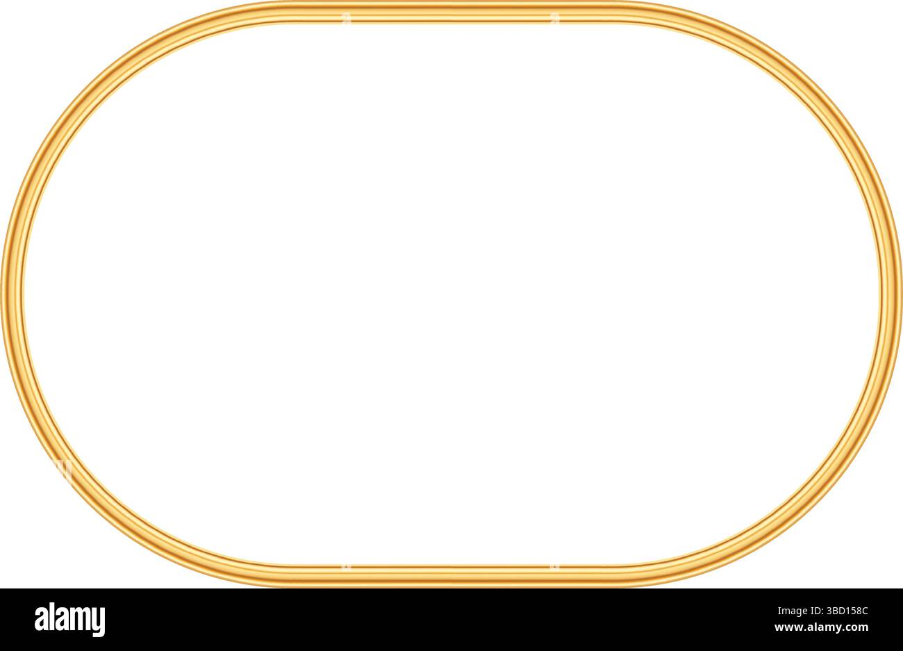 Luxury oval frame. 3d refined gold art deco, antique, vintage style ...