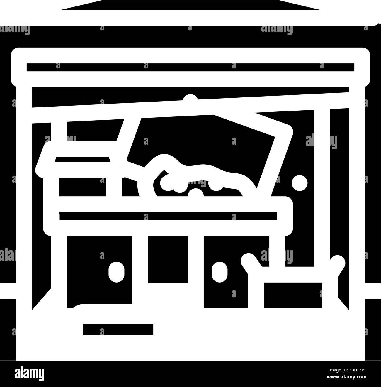 cluttered messy garage glyph icon vector illustration Stock Vector ...