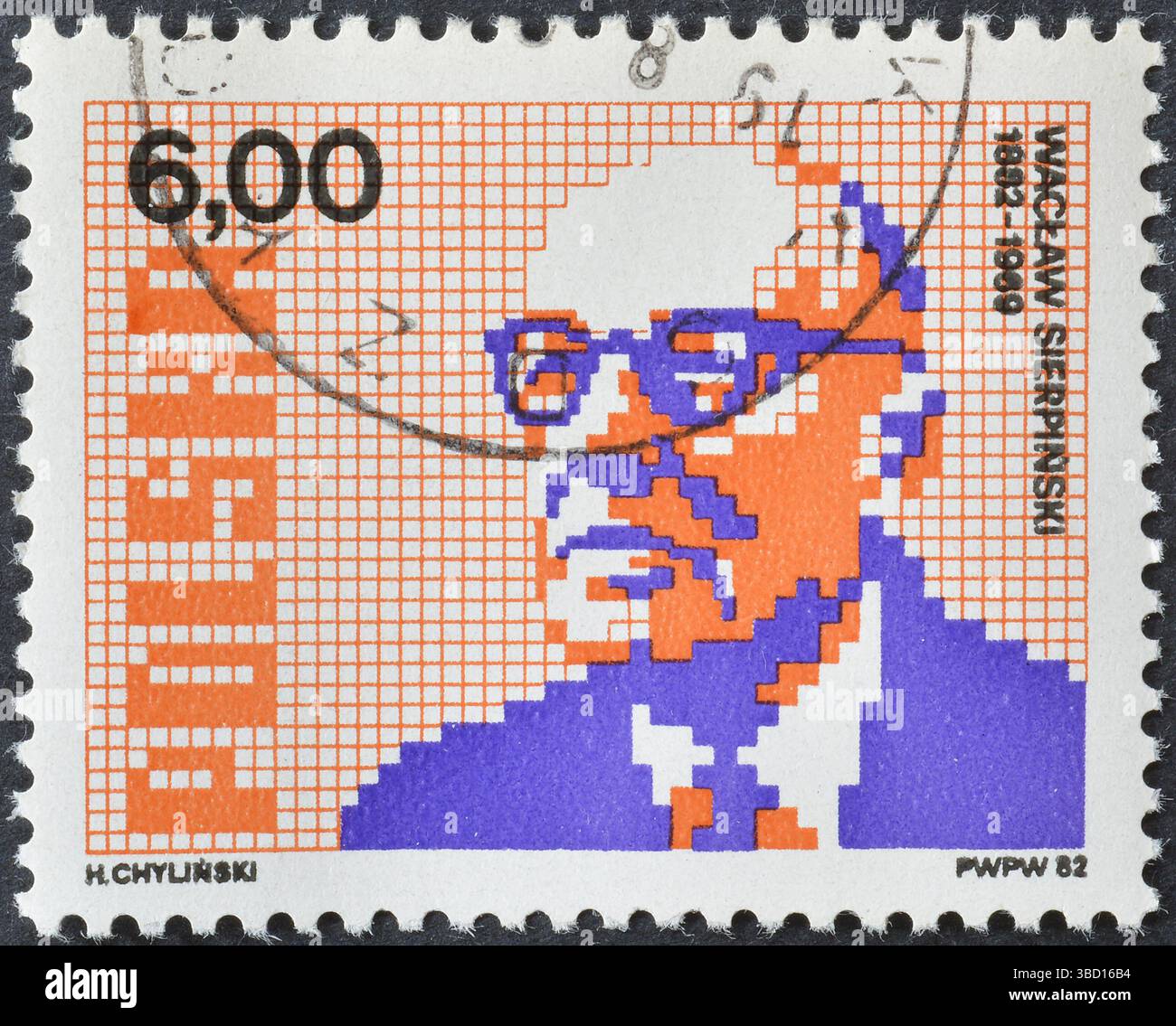 Cancelled postage stamp printed by Poland, that shows portrait of ...