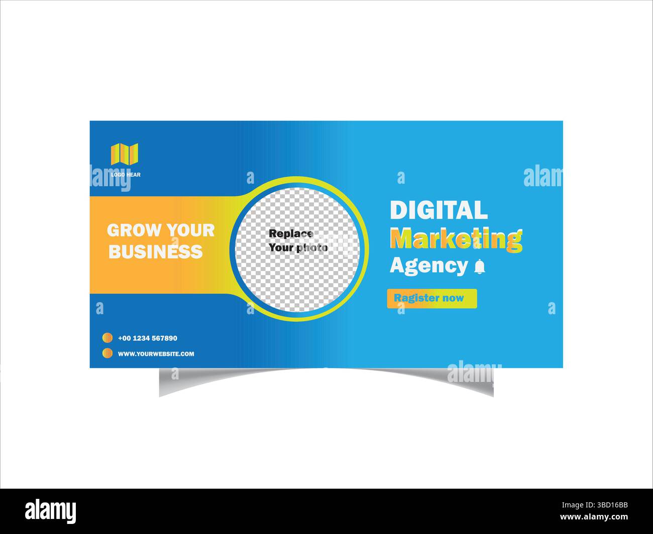 Digital marketing agency advertisement template design for business growth and promotion Stock ...