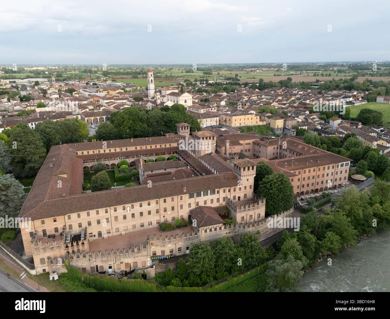 drone hovers above the crumbling stone walls of the 13th-century ...