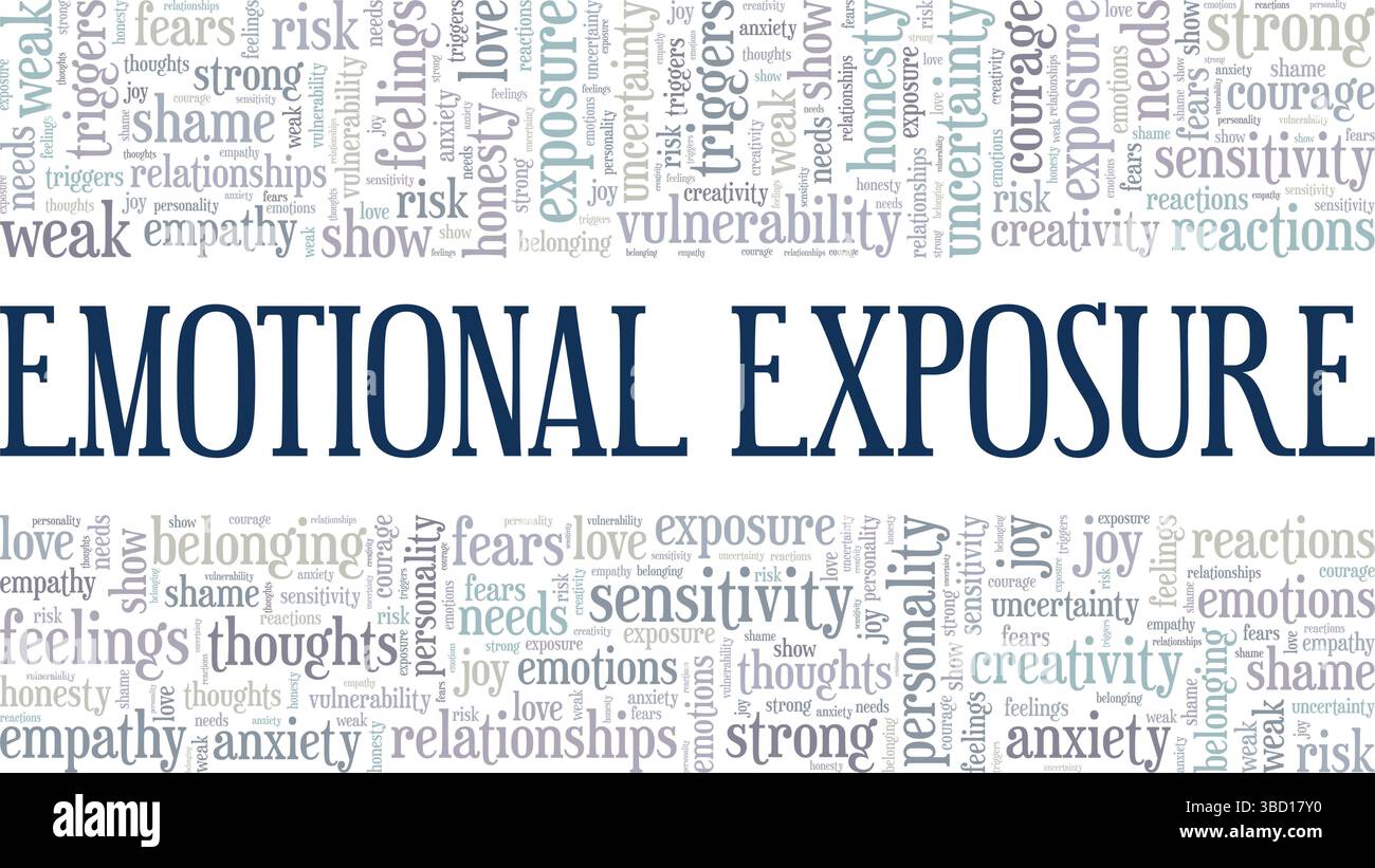 Emotional Exposure word cloud conceptual design isolated on white ...