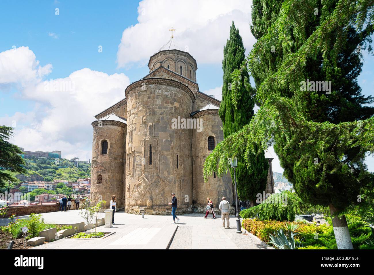 Tbilisi, Georgia. May 17, 2025. panoramic view of the Metekhi Virgin ...