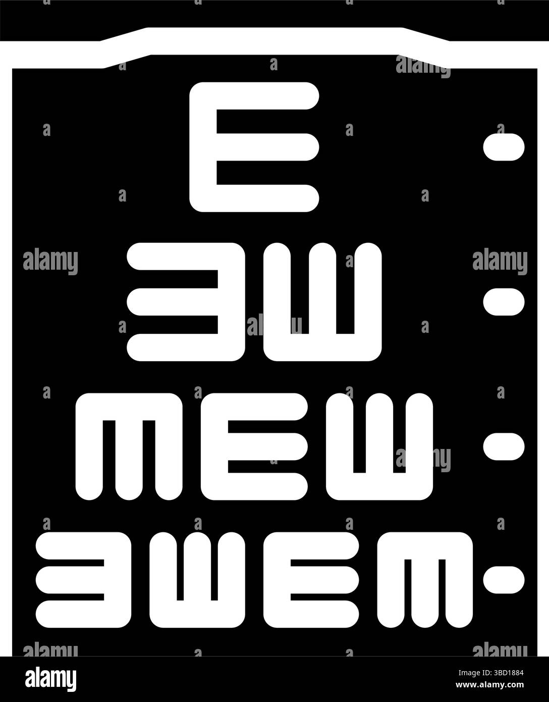 exam chart optometry vision eye glyph icon vector illustration Stock ...