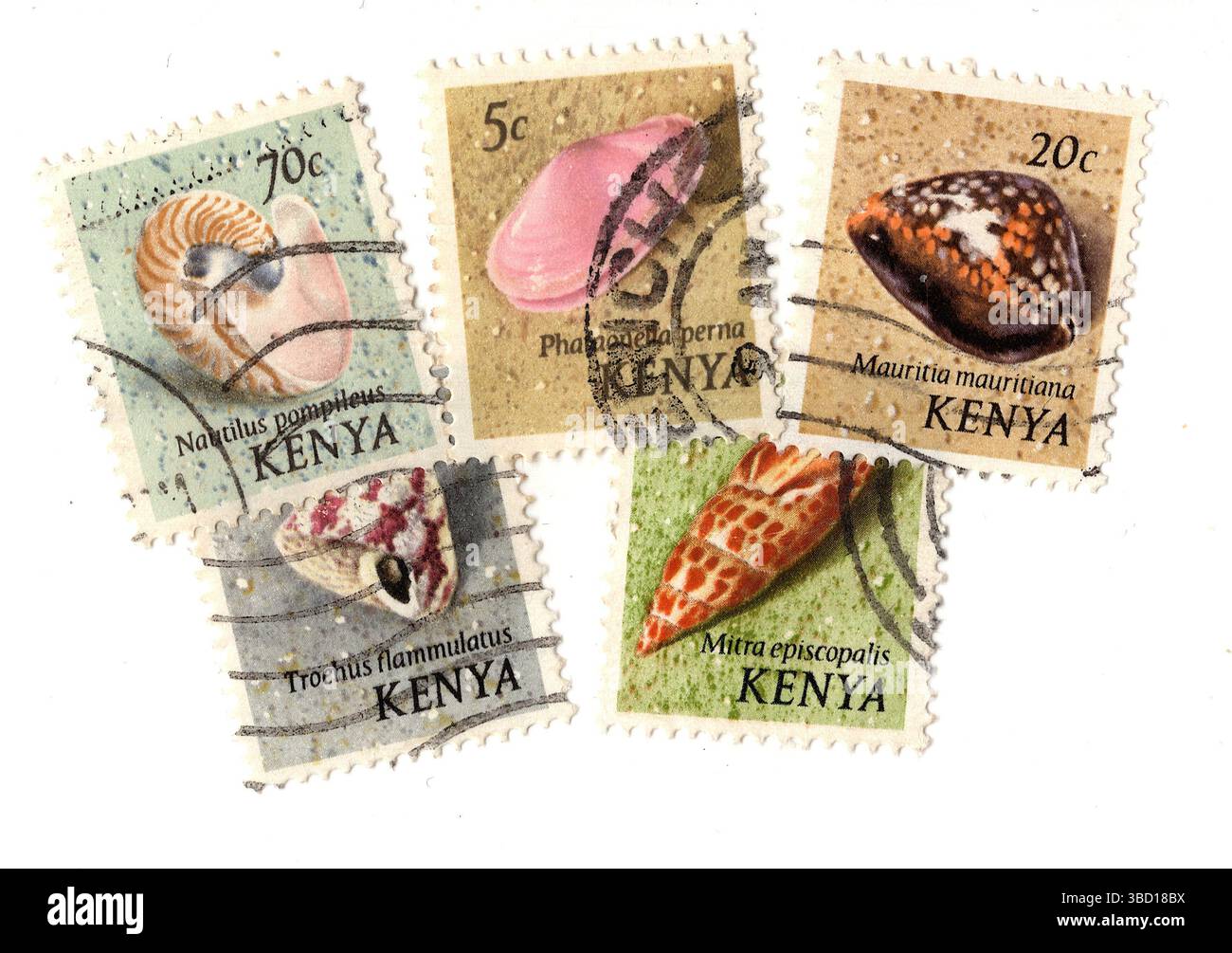 Vintage postage stamps from Kenya on a white background Stock Photo - Alamy