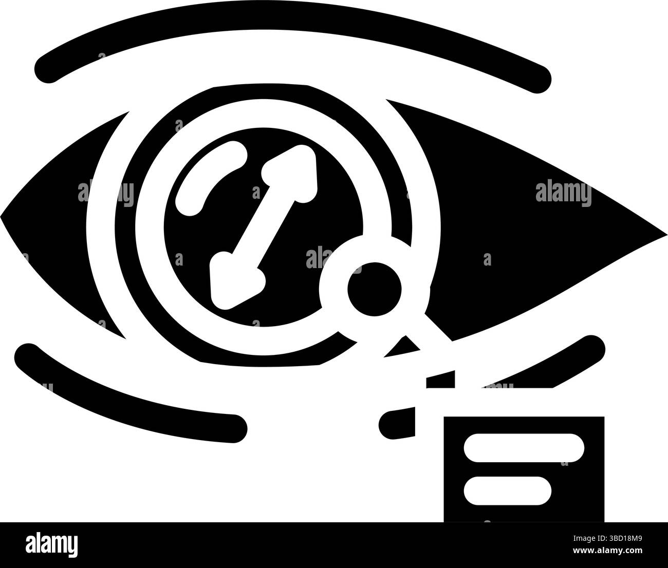 pupil dilation optometry vision eye glyph icon vector illustration ...