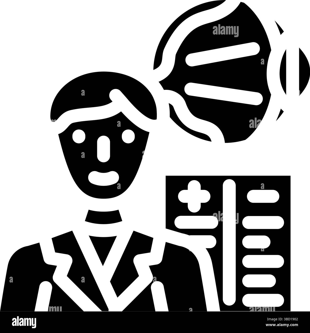 doctor optometry vision eye glyph icon vector illustration Stock Vector ...
