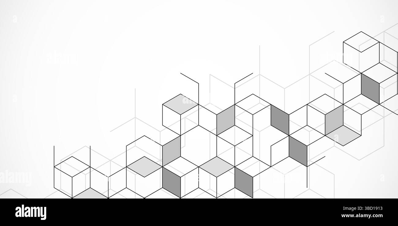 Abstract geometric background with isometric vector blocks, polygon ...