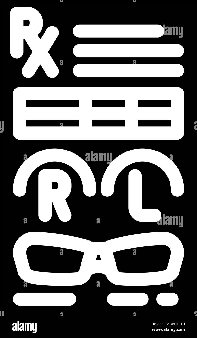 prescription glasses optometry vision glyph icon vector illustration ...