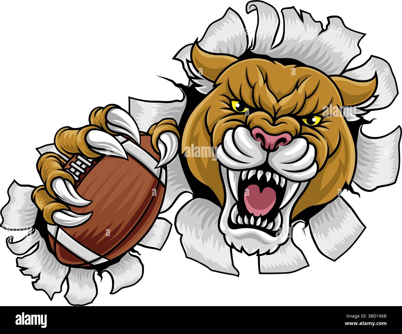 Cougar Panther Mountain Lion Puma Football Mascot Stock Vector Image ...