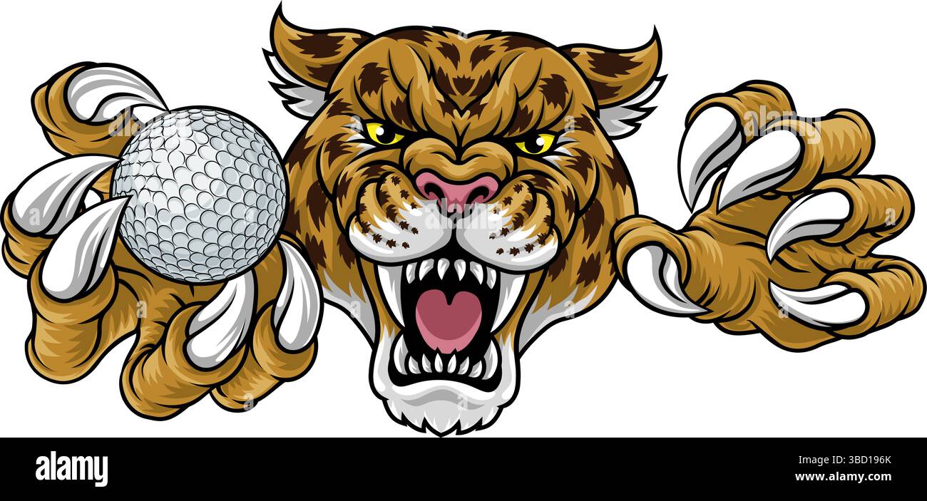 Jaguar Leopard Cheetah Panther Golf Ball Mascot Stock Vector Image ...