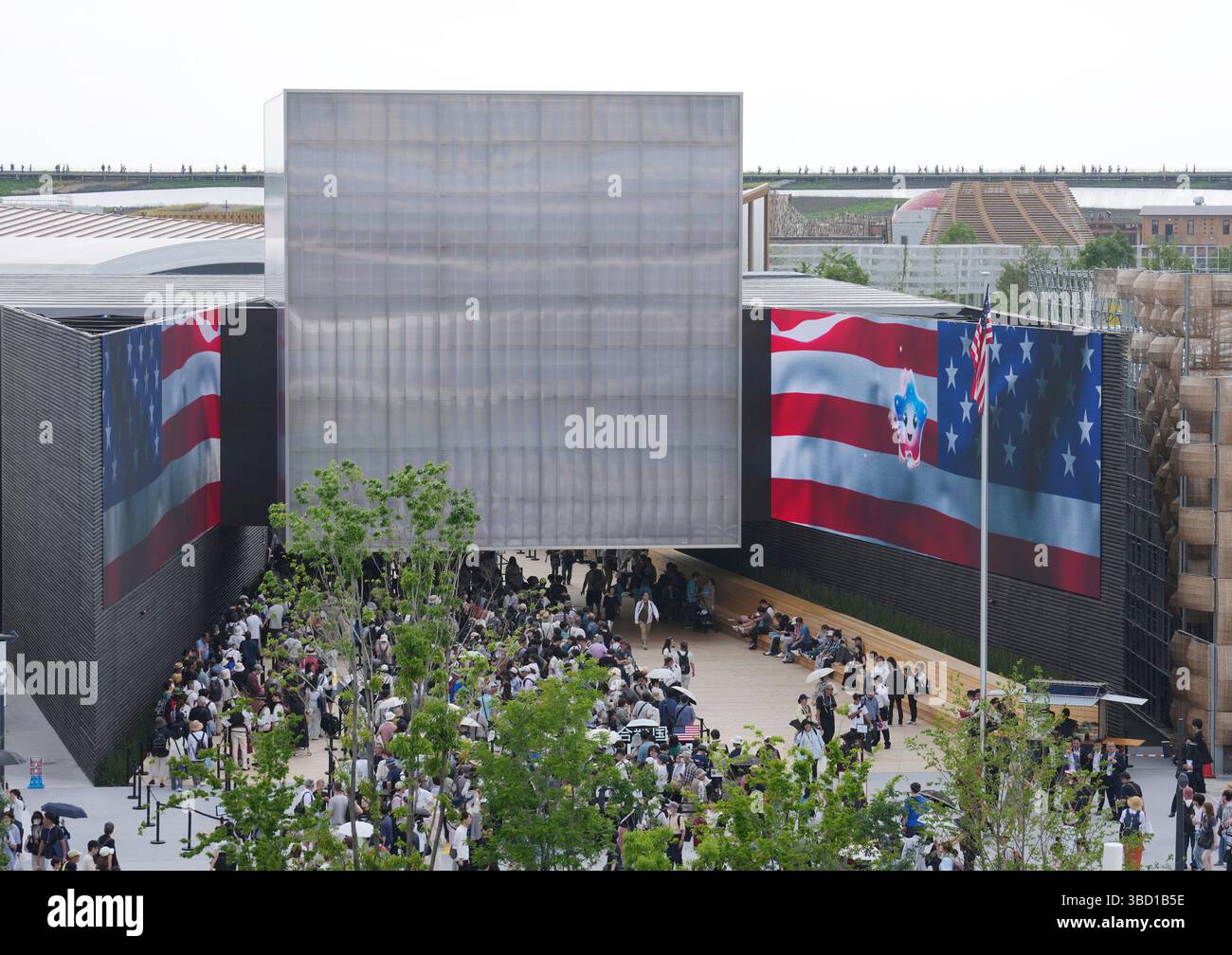 A photo shows USA pavilion at Yumeshima, venue for Expo 2025 Osaka ...