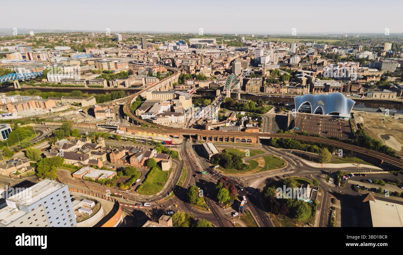 Gateshead UK: 10th May 2025: Gateshead City Centre and Newcastle ...