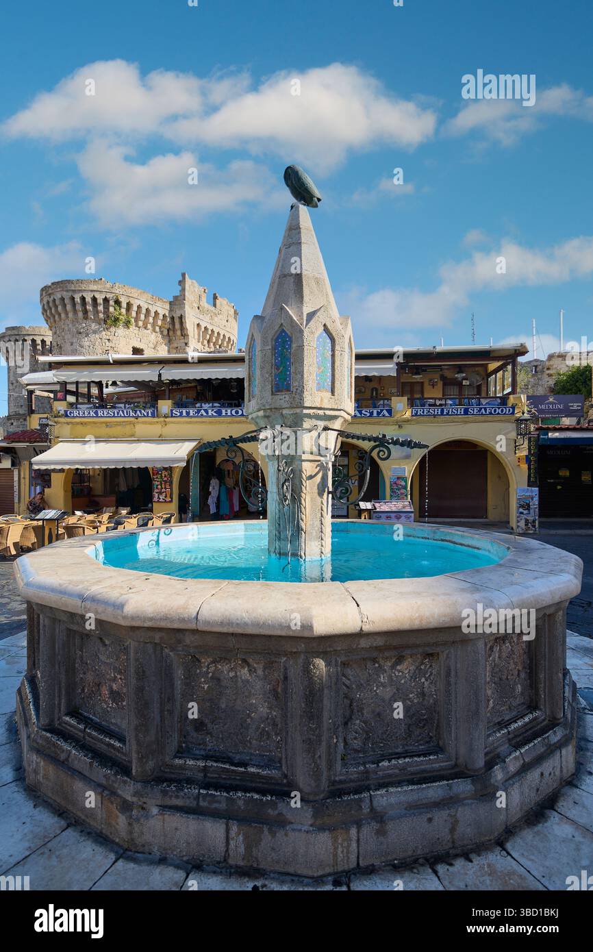 Rodas.Greece - may 22, 2025: The bustling Hippocrates Square in the ...