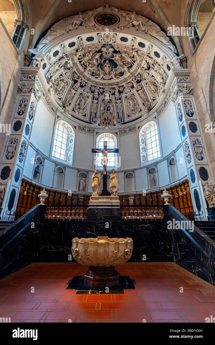 The west choir is decorated in the German Baroque style. Interior of ...
