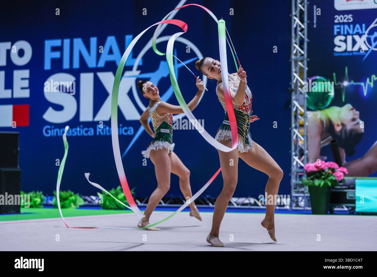 Turin, Italy. 22nd May, 2025. Italy group team seen during Rhythmic ...