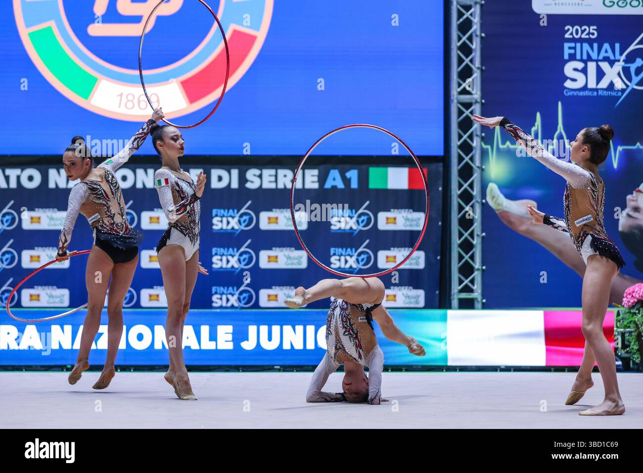 Turin, Italy. 22nd May, 2025. Italy Junior group team seen during ...