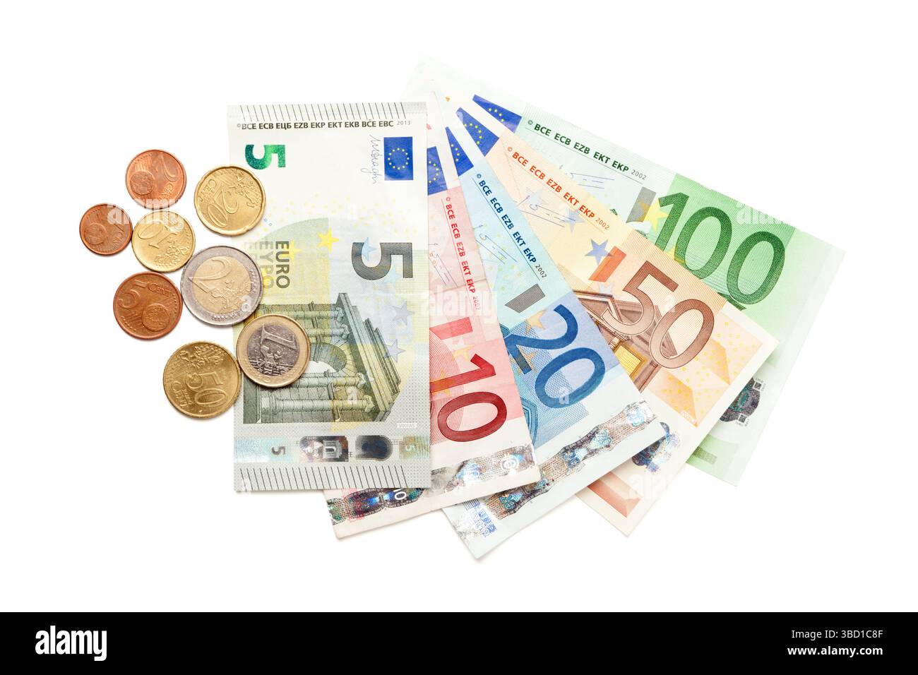 All european currency coins and bills from 5 to 100 Euros - including ...