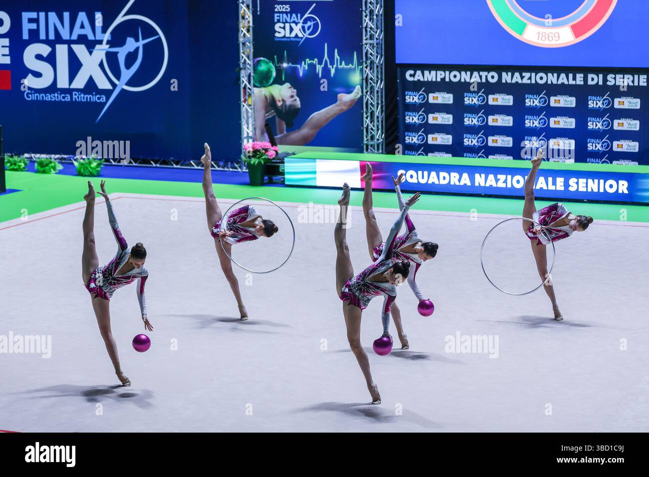 Turin, Italy. 22nd May, 2025. Italy group team seen during Rhythmic ...
