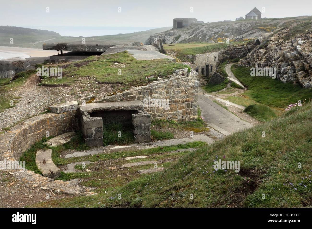 Ruined WW2 German Atlantic Wall defences at the Battle of the Atlantic ...