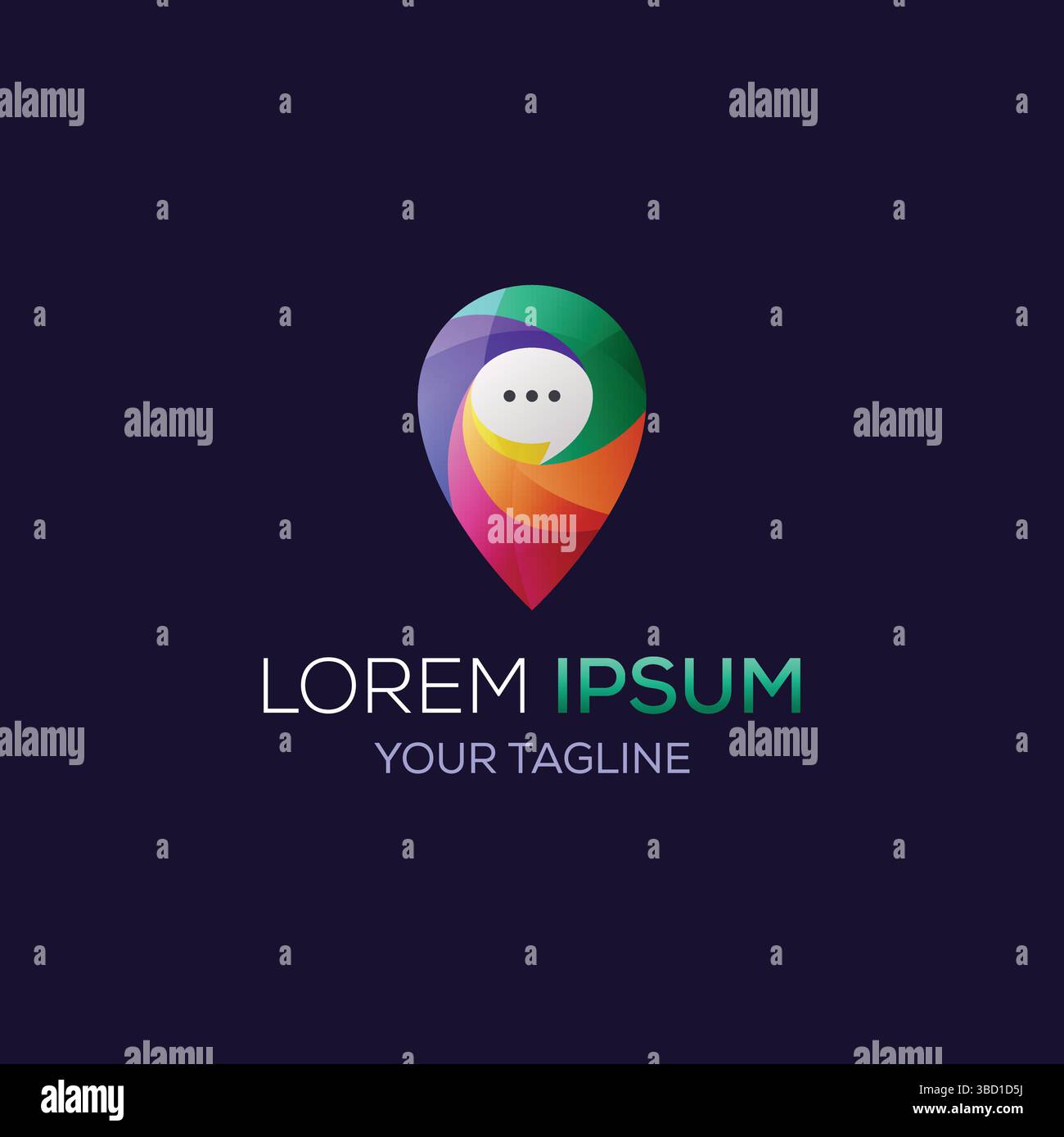 Logo pin location and icon chat for brand identity business startup app ...