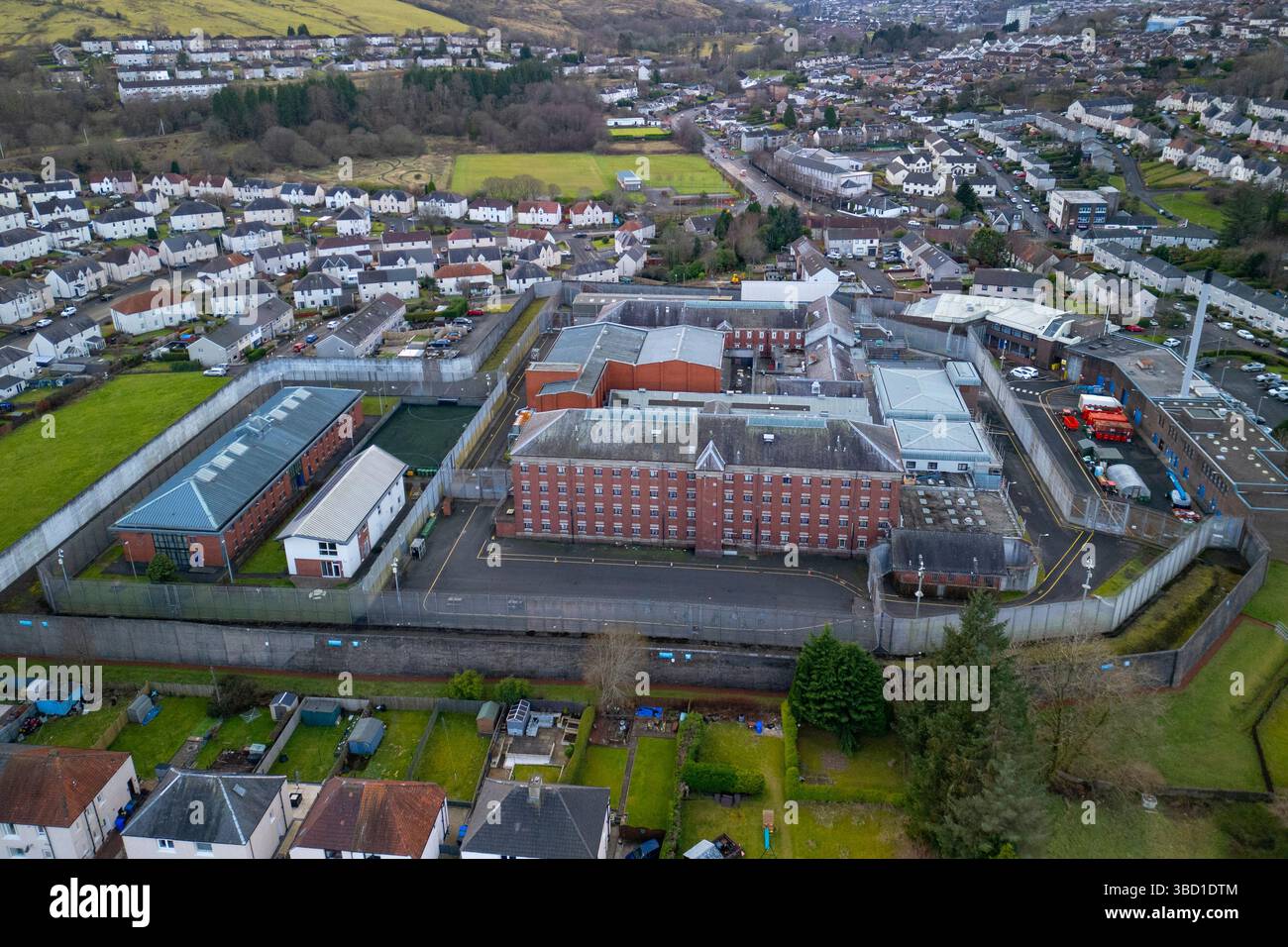 Feb 2024. Aerial view of HMP Greenock prison in Greenock, Inverclyde ...