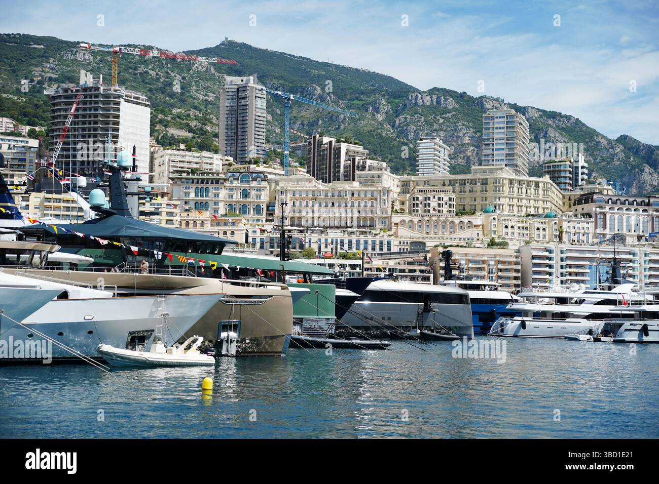 A general view of Monaco harbor during the preview day at the Circuit ...