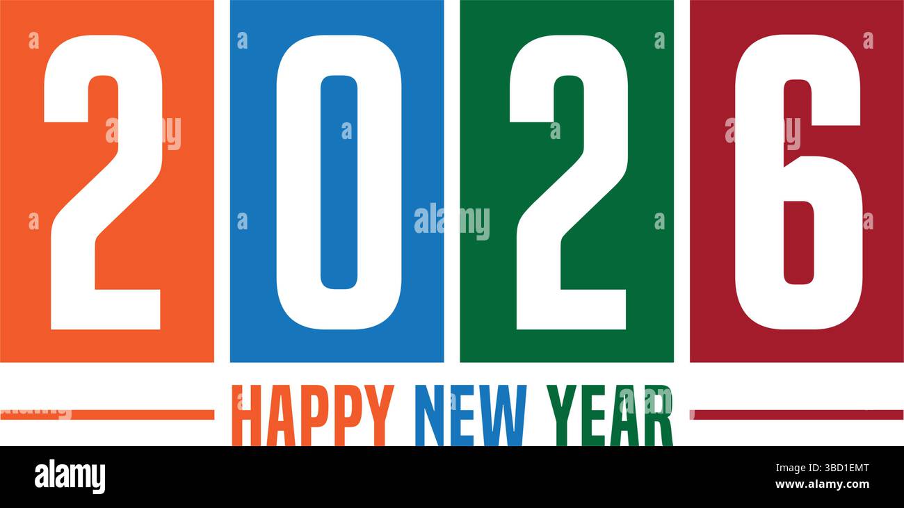 number 2026 happy new year design vector illustration Stock Vector ...