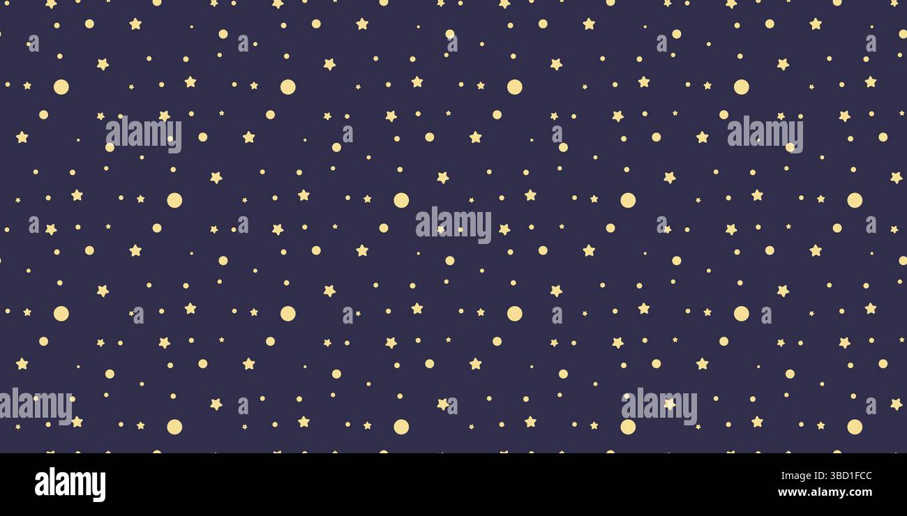 Golden stars on blue night sky background. Starry seamless pattern. Print, vector graphics Stock ...