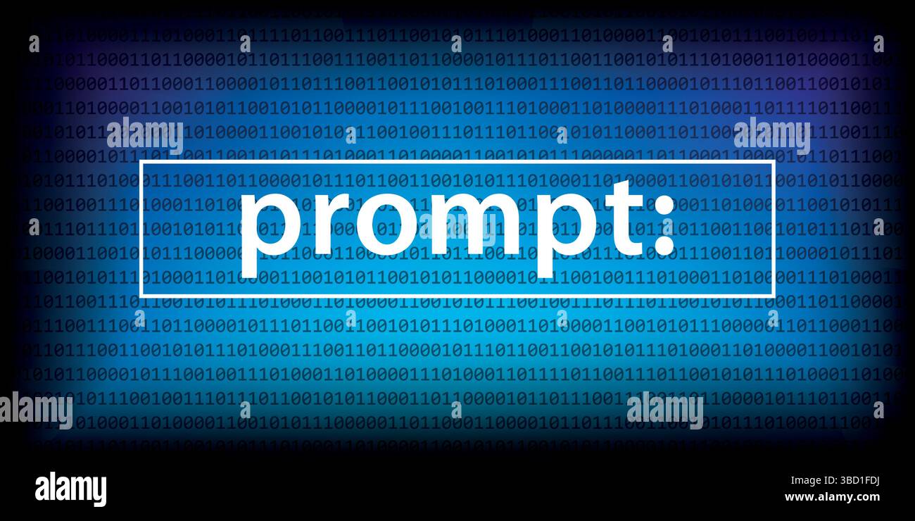 digital prompt on futuristic ai background with binary code vector illustration Stock Vector ...