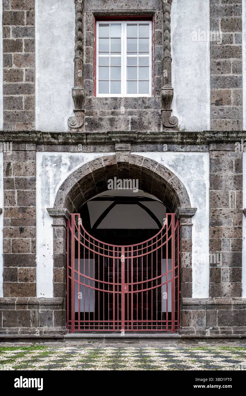 Historic Portuguese Convent Facade With Arched Galleries And Stone ...