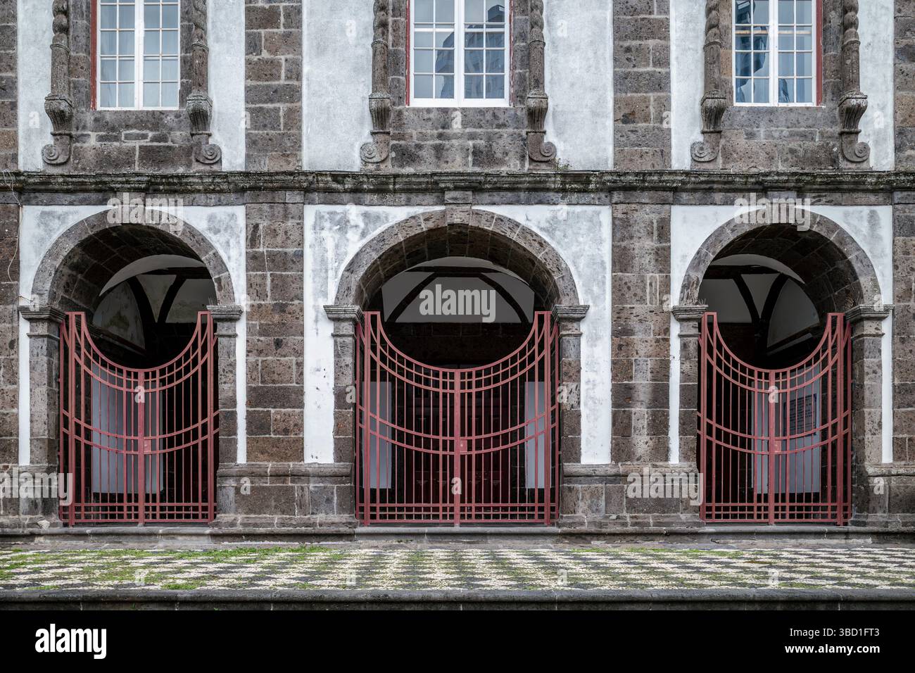 Historic Portuguese Convent Facade With Three Arched Galleries And ...