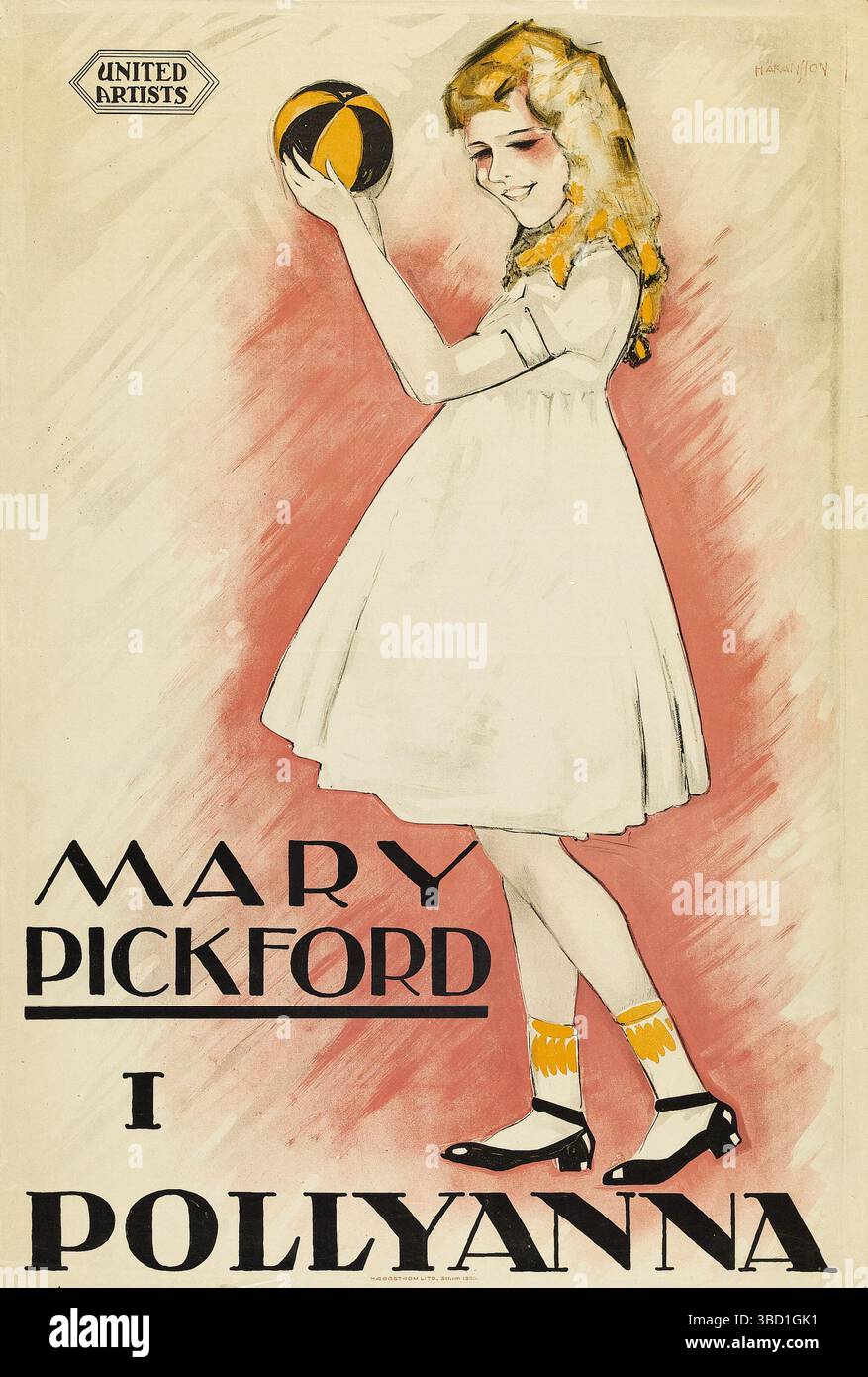 Mary Pickford in Pollyanna (United Artists, 1920) Swedish movie poster ...