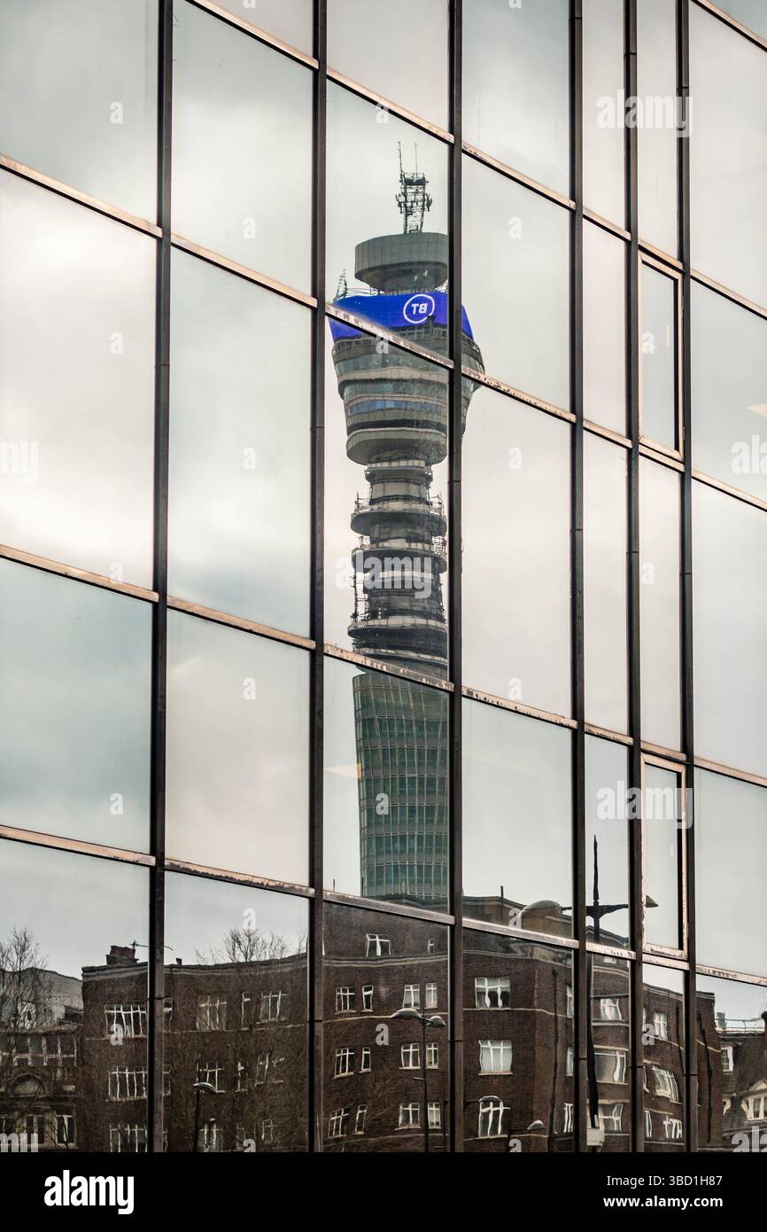 The BT Tower in central London, UK. At 177m it was the tallest building ...