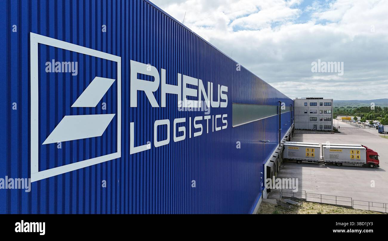 22 May 2025, Thuringia, Hörselgau: View of the Rhenus logistics center ...