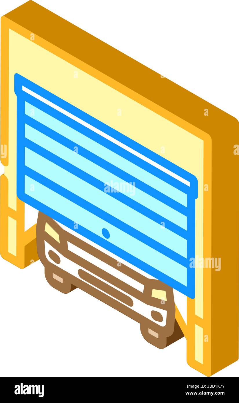 car inside garage isometric icon vector illustration Stock Vector Image ...