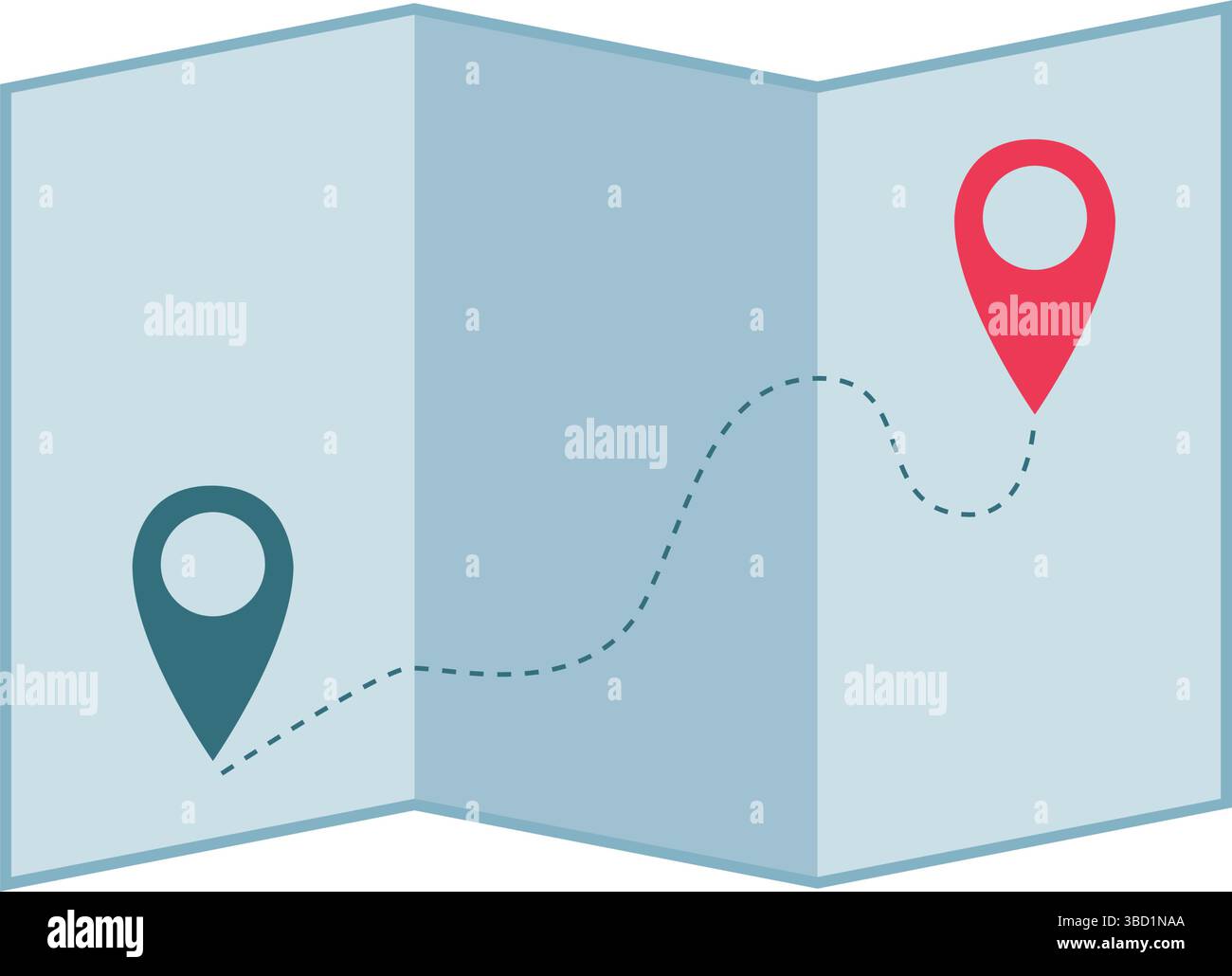simple map symbol with location pins isolated vector illustration Stock ...