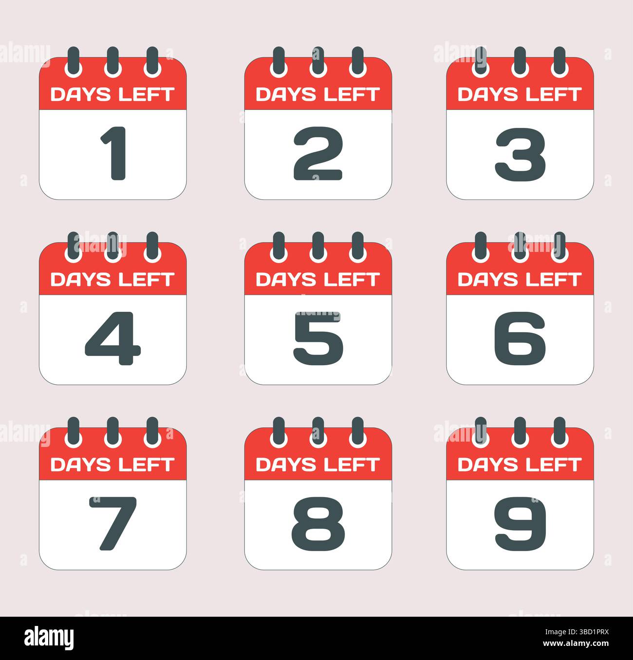 Countdown days to go poster. Count time display with all numbers from ...