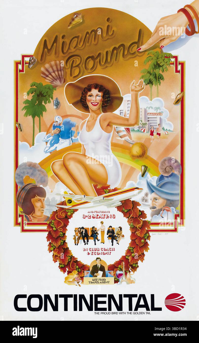 American travel poster - Continental Airlines Advertising Poster (1970s ...
