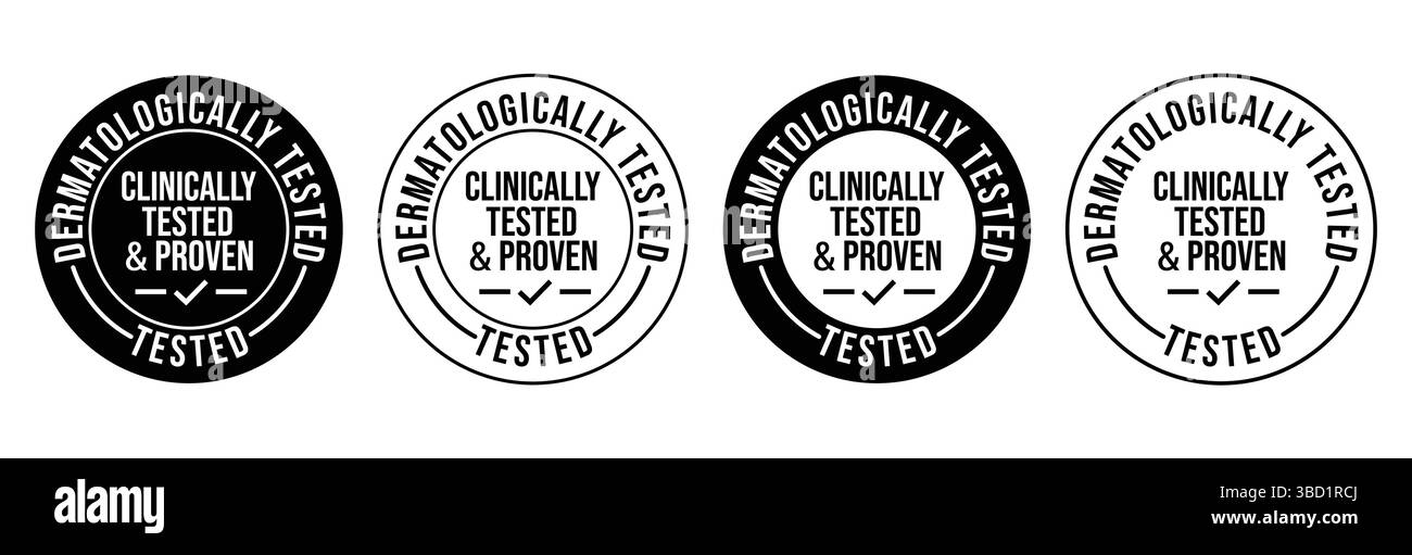 Dermatologically tested set icon. Dermatology, dermatologist ...