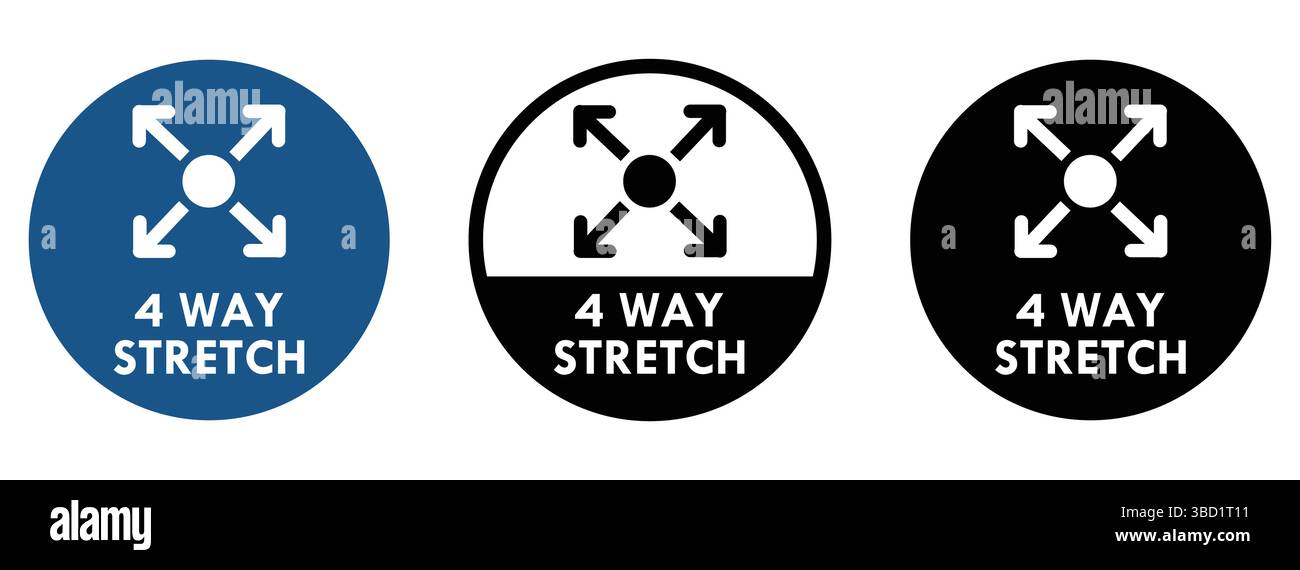 4 way stretch vector logo template badge, 4 way stretch label, 4 way ...
