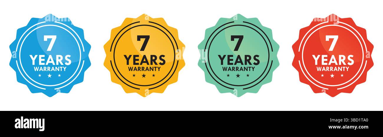 7 Year Warranty Label. Icon, logo, insignia, seal, tag, sign, symbol ...