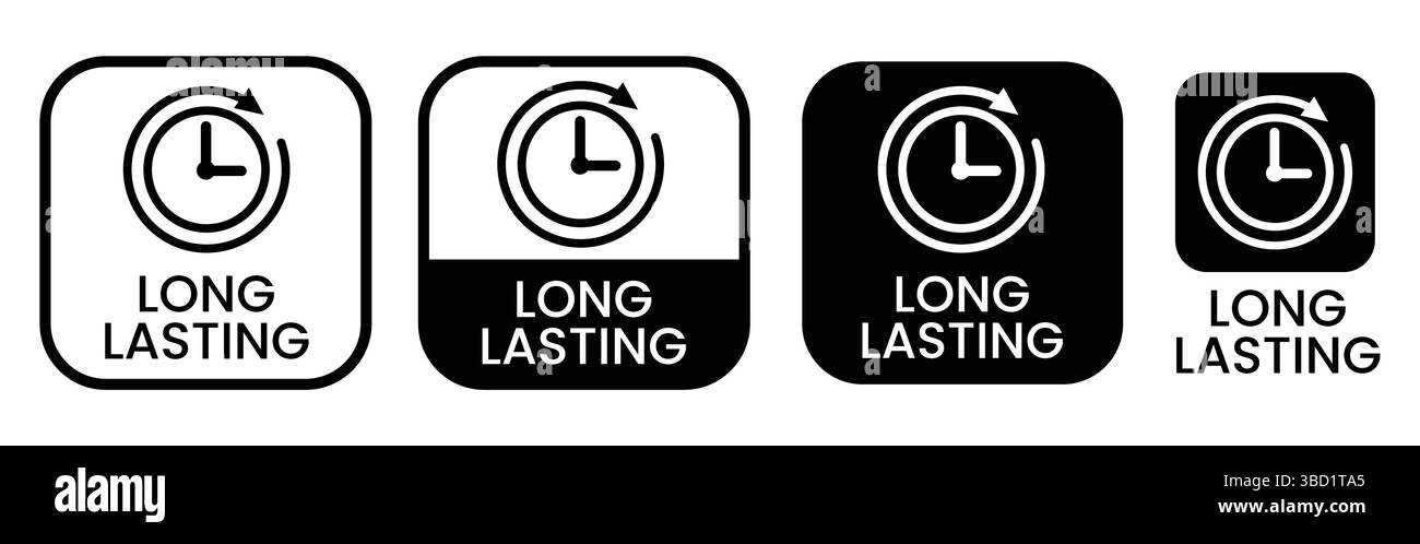 Long lasting icons set, logo, label, badge, sticker, symbol, emblem ...
