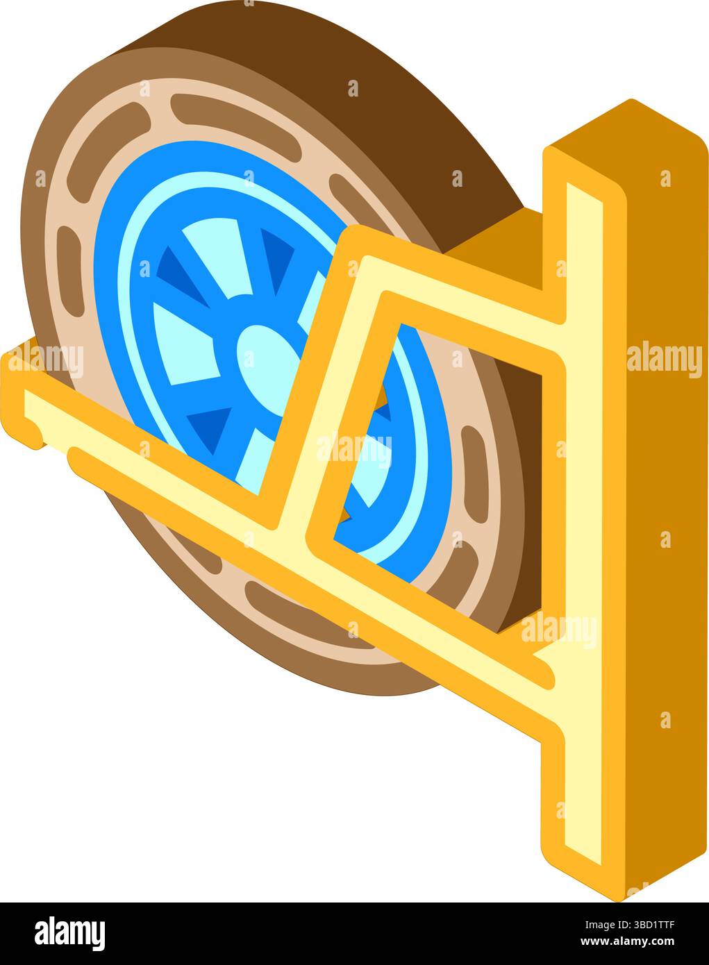 wall mounted tire rack garage isometric icon vector illustration Stock ...